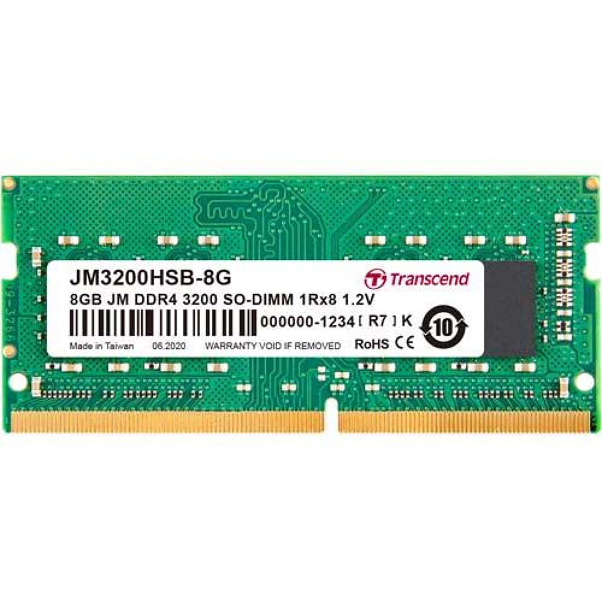 Transcend 8GB DDR4 3200MHz SO DIMM JetRam Unbuffered Memory