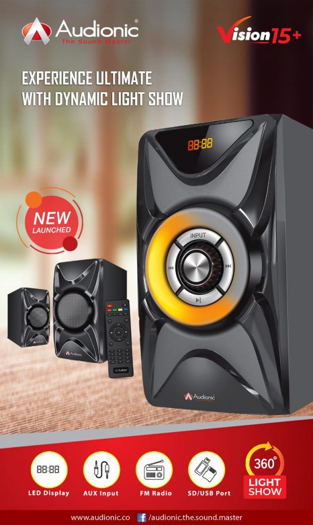 Audionic Vision 15+ 2.1 360 Light Show Speaker - Computer Choice