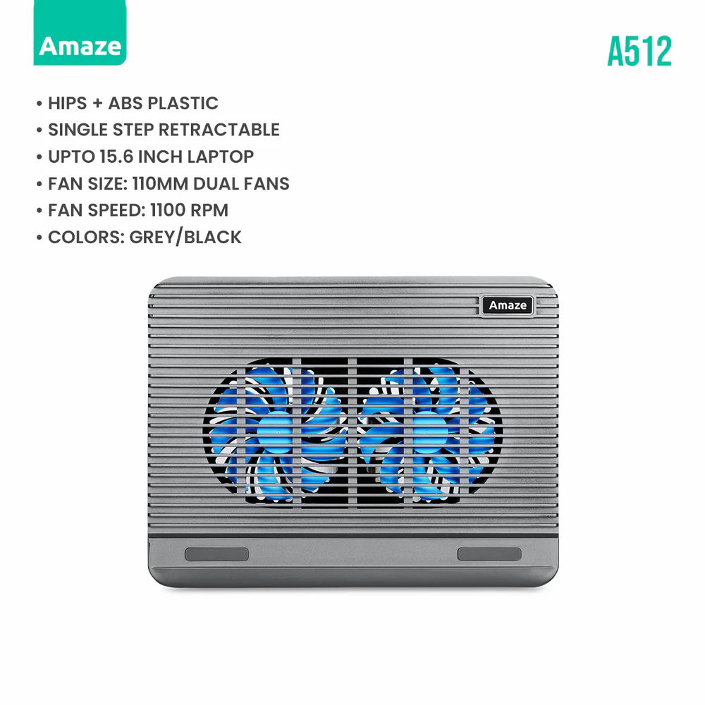 AMAZE A512 DUAL FAN LAPTOP COOLING PAD - Computer Choice