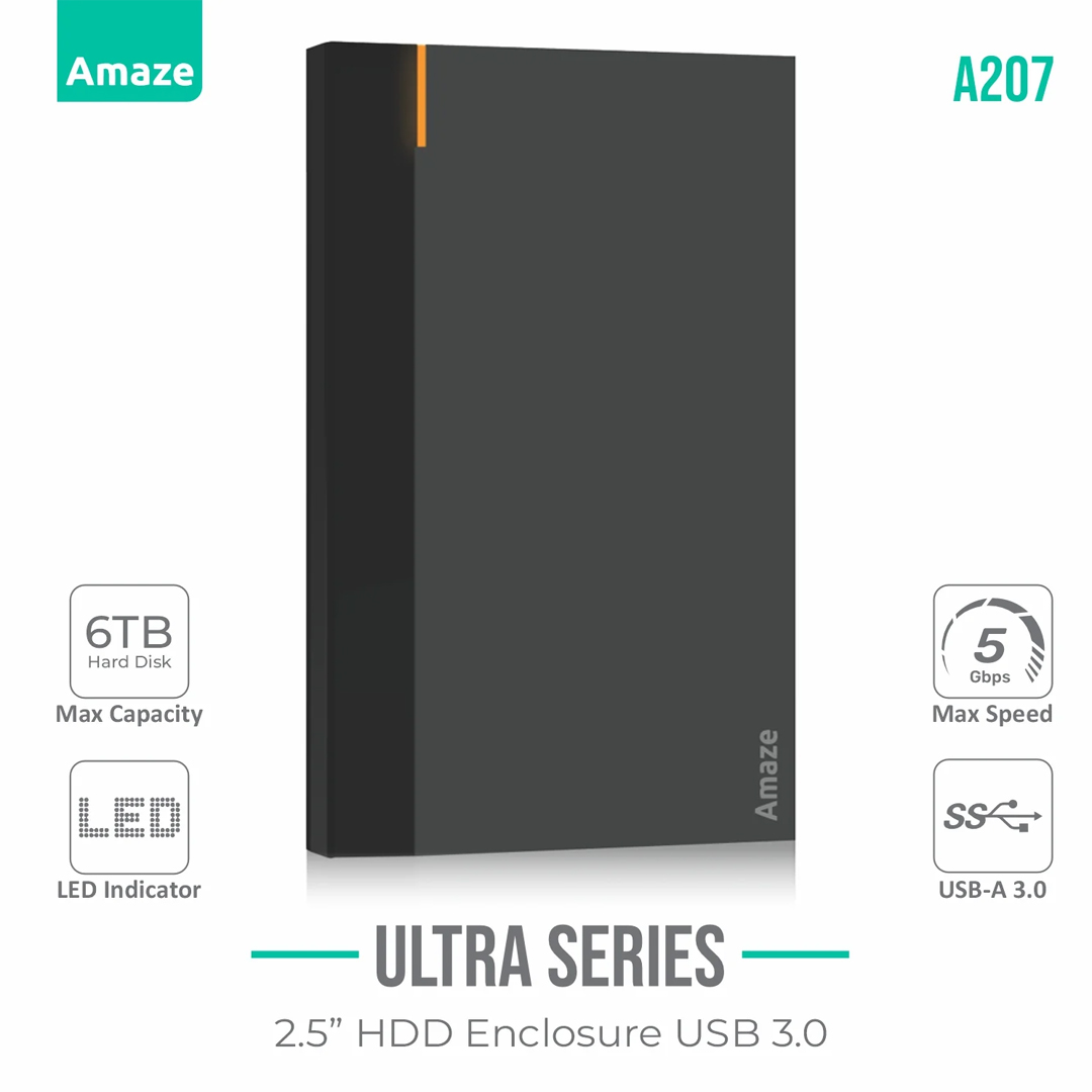 AMAZE A207 Ultra 2.5" HDD/SSD Case USB 3.0 - Computer Choice