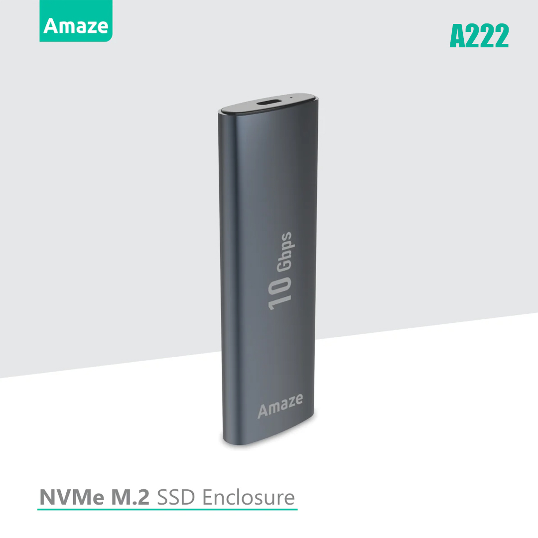 AMAZE A222 ALUMINUM ALLOY NVME M.2 SSD ENCLOSURE 10GBPS - Computer Choice