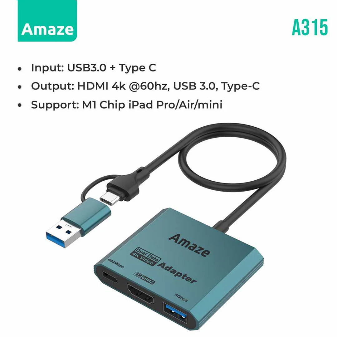 AMAZE A315 TYPE-C + USB TO 3 IN 1 HUB - Computer Choice